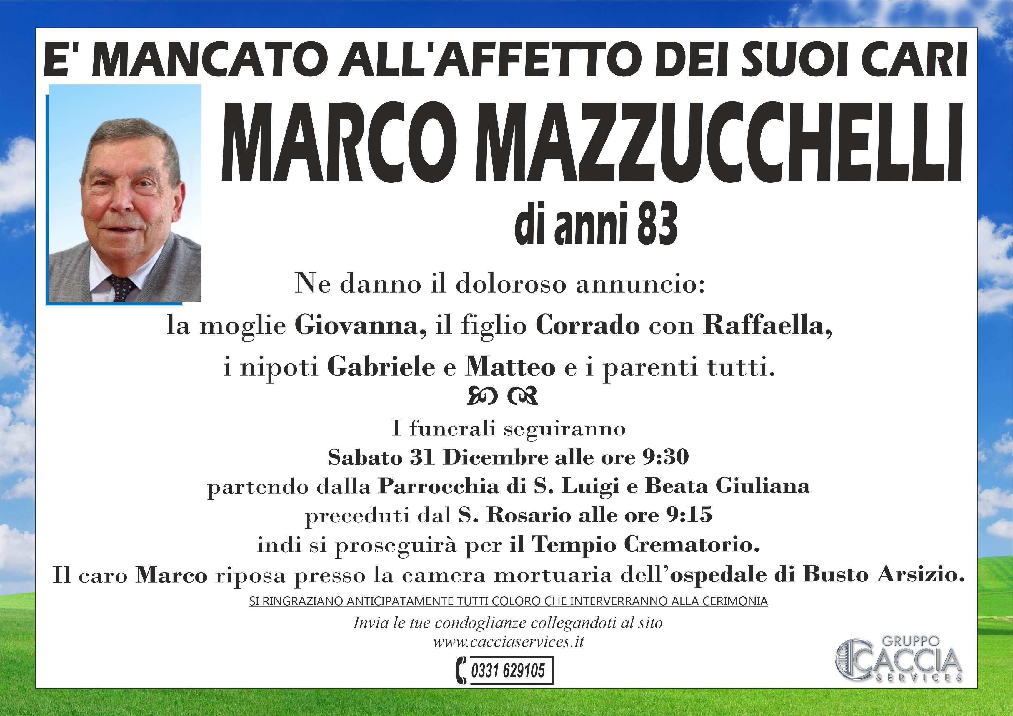 Condoglianzeonline.it il portale dedicato ai necrologi - MAZZUCCHELLI MARCO - CACCIA SERVICES SRL